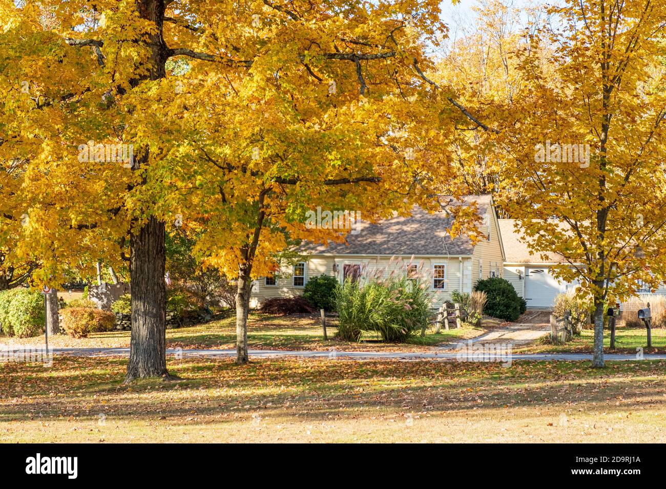 An old cape cod style home on the Phillipston town common Stock Photo ...