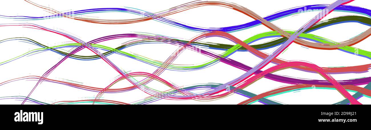 Abstract Background Of Wavy Intertwining Colored Lines On White Stock Vector Image And Art Alamy