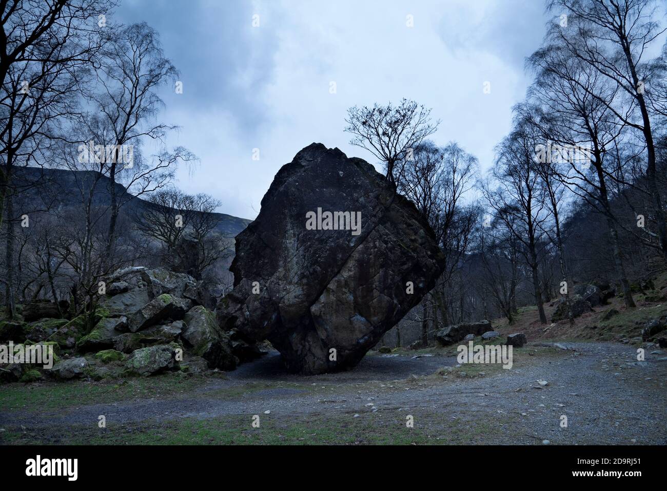 The Bowder Stone in Borrowdale minus its ladder, Lake District, UK ...