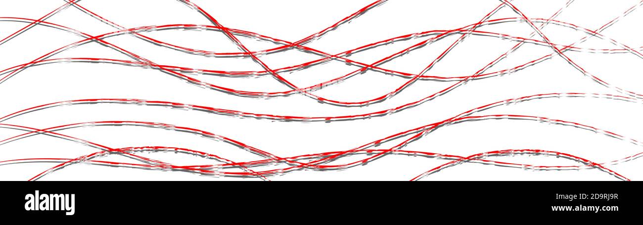 Abstract background of wavy intertwining lines with shadows, red on white Stock Vector Image ...