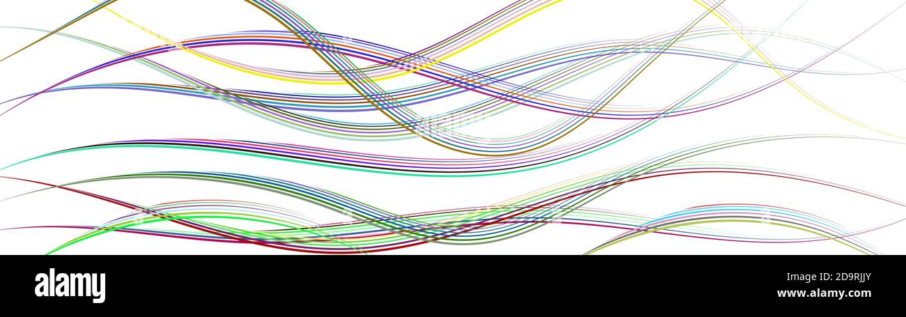 Abstract Background Of Wavy Intertwining Colored Lines On White Stock Vector Image And Art Alamy