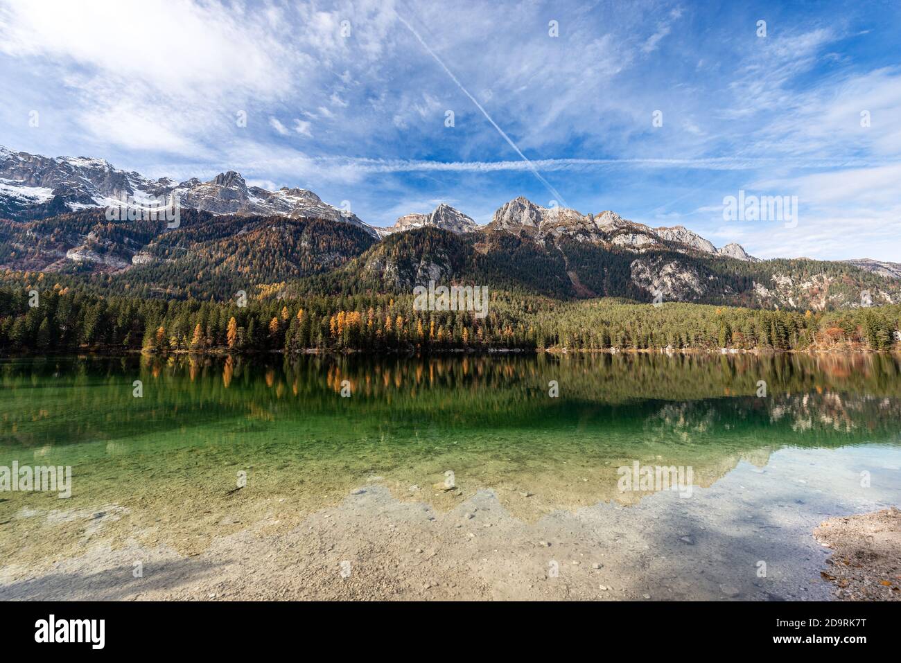 Lago di Tovel (Lake Tovel), small and beautiful lake in Italian Alps ...