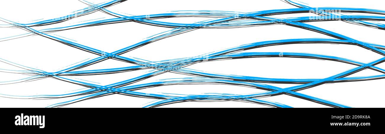 Abstract background of wavy intertwining lines with shadows, light blue on white Stock Vector ...