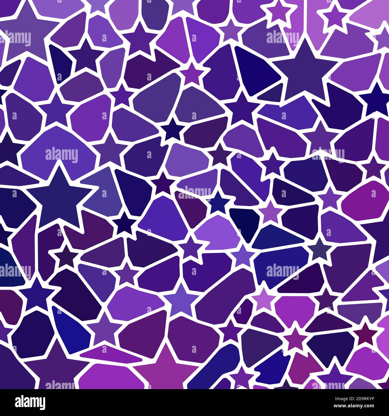 abstract vector stained-glass mosaic background - violet stars Stock ...