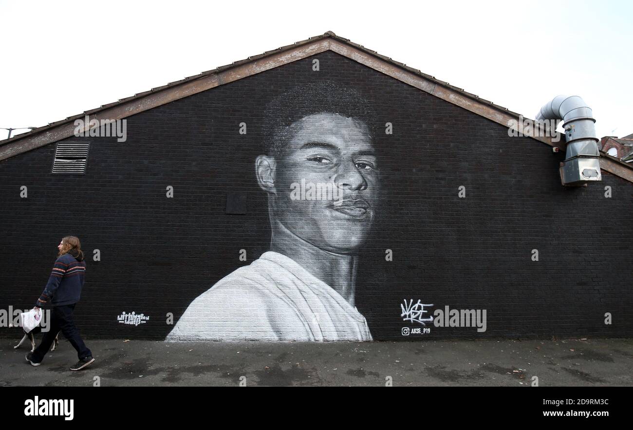 A mural of Manchester United striker Marcus Rashford by Street artist ...