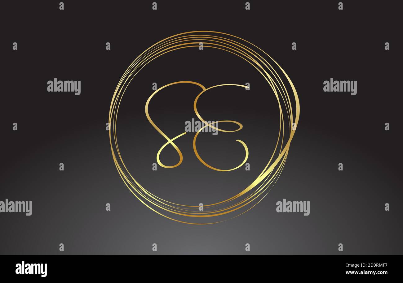 Golden Letters SE S E signature monogram vector logo. Simple SE S E ...