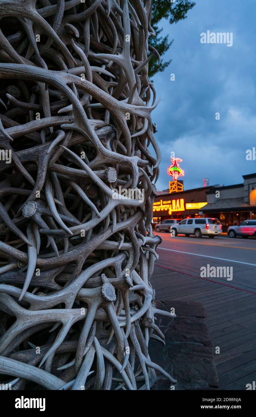 Jackson Hole Antler Arch in the historic Town Square, Jackson, Grand ...