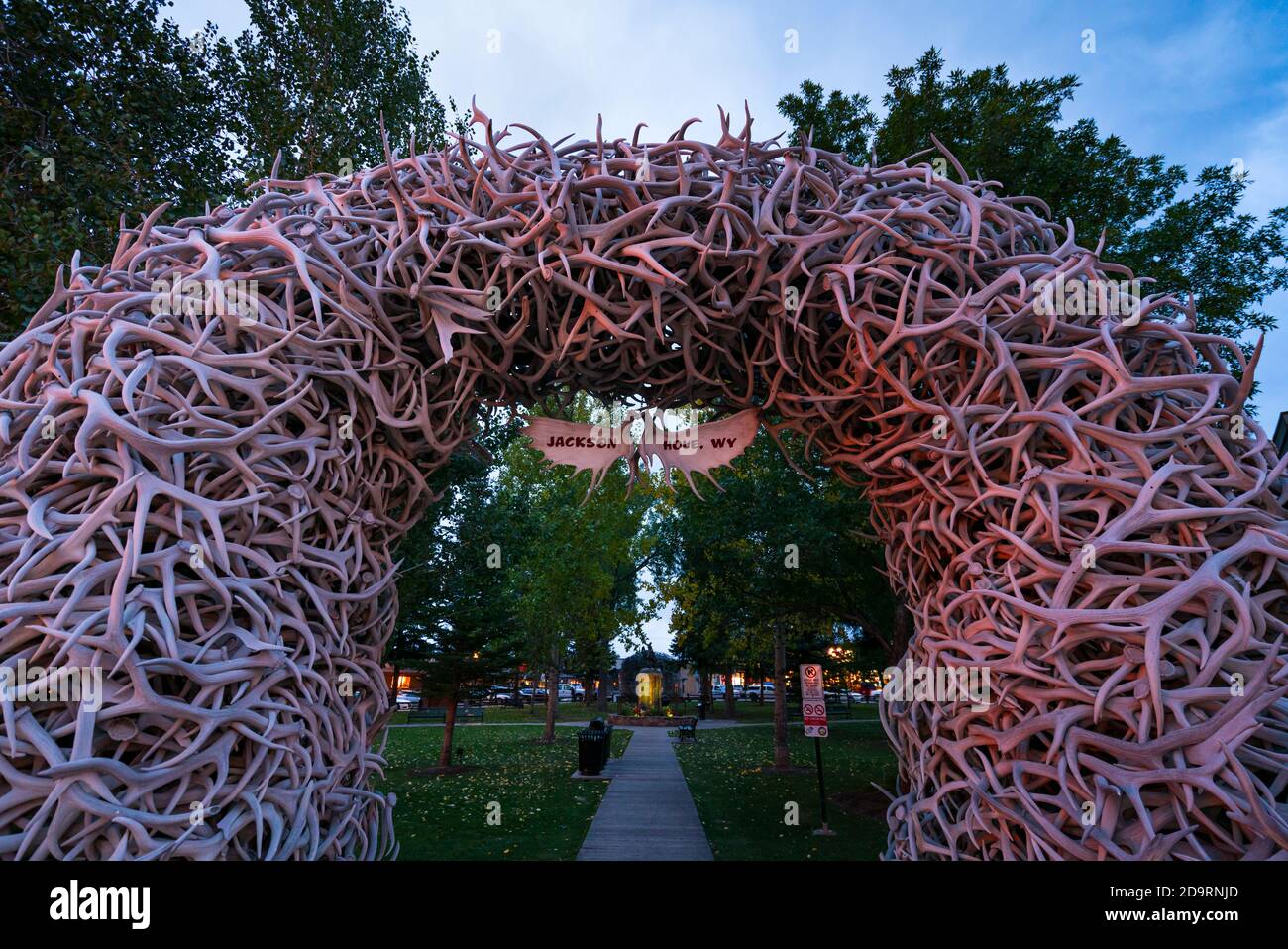 Jackson Hole Antler Arch in the historic Town Square, Jackson, Grand ...