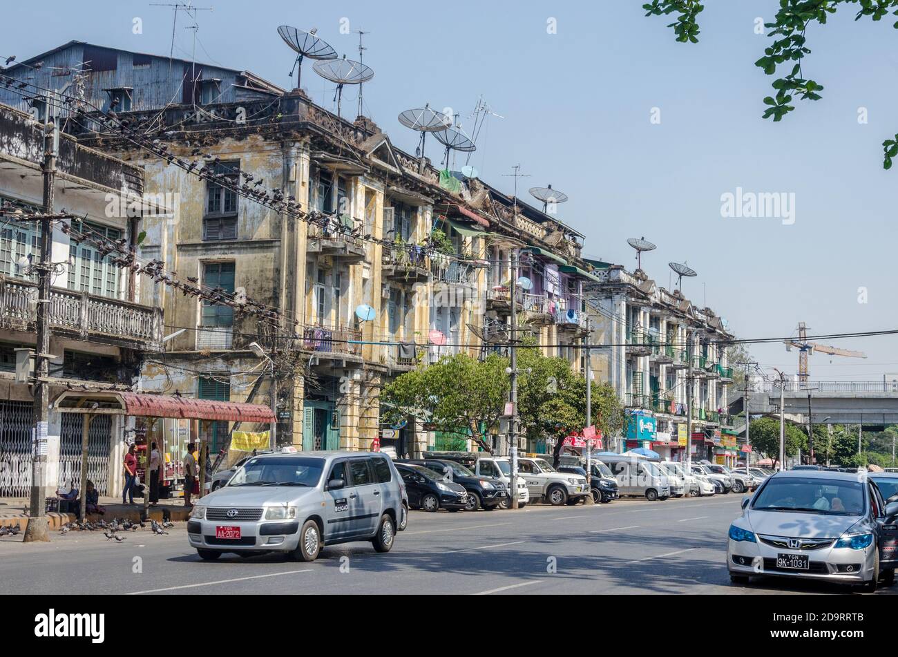 Streets of Yangon, Myanmar Stock Photo - Alamy