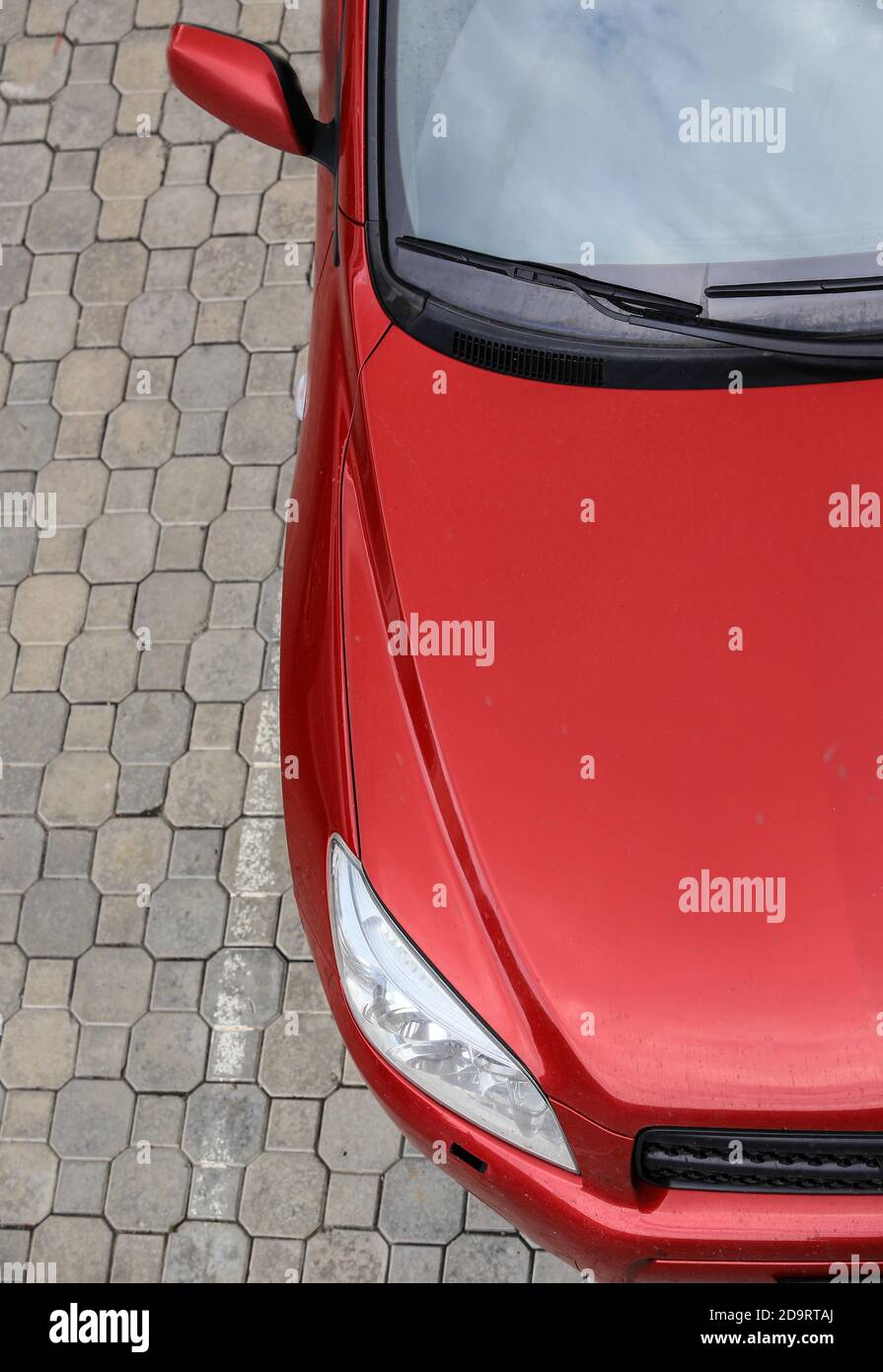 red car top view close up Stock Photo - Alamy