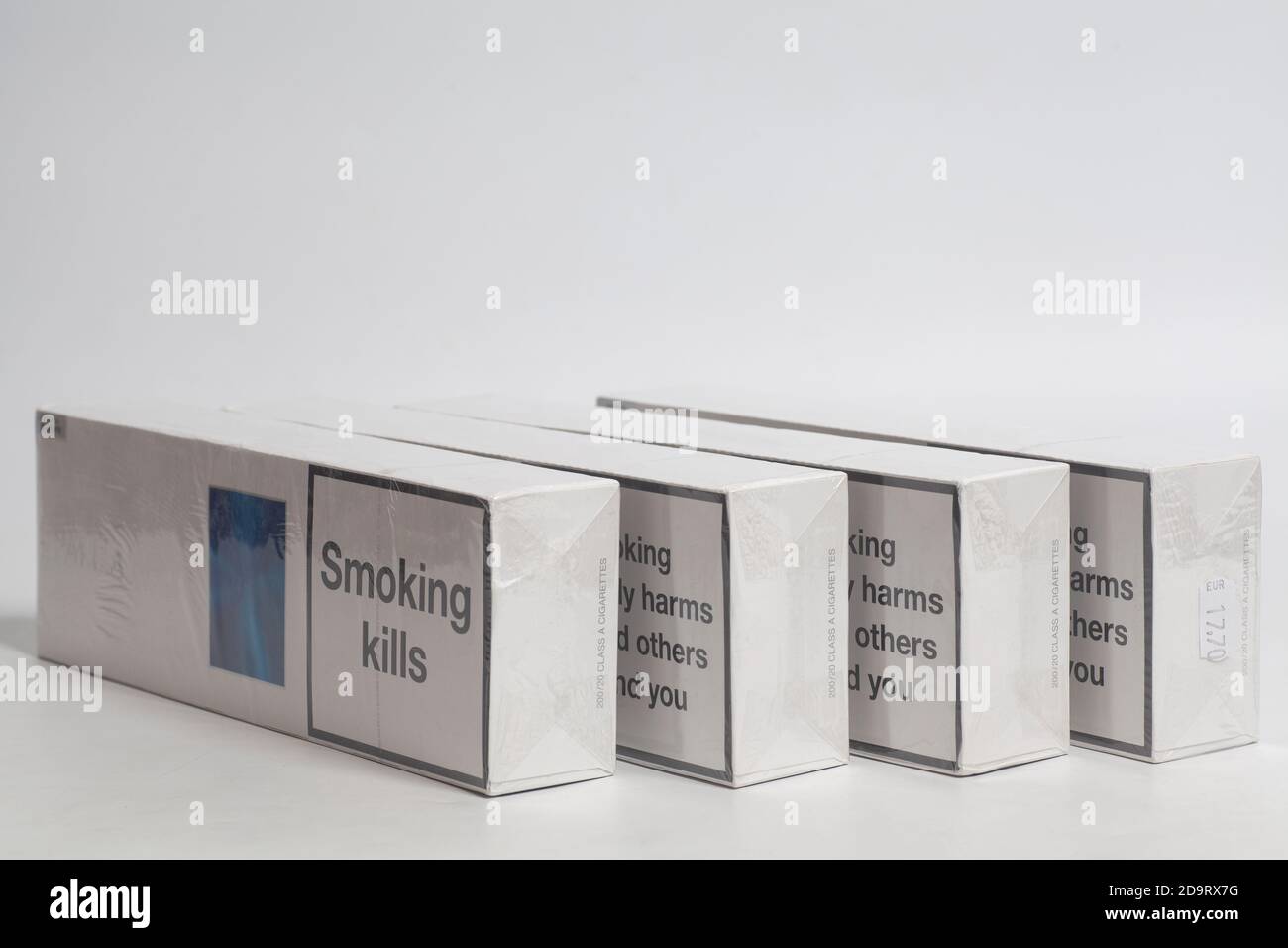Carton of cigarettes, on white background Stock Photo - Alamy