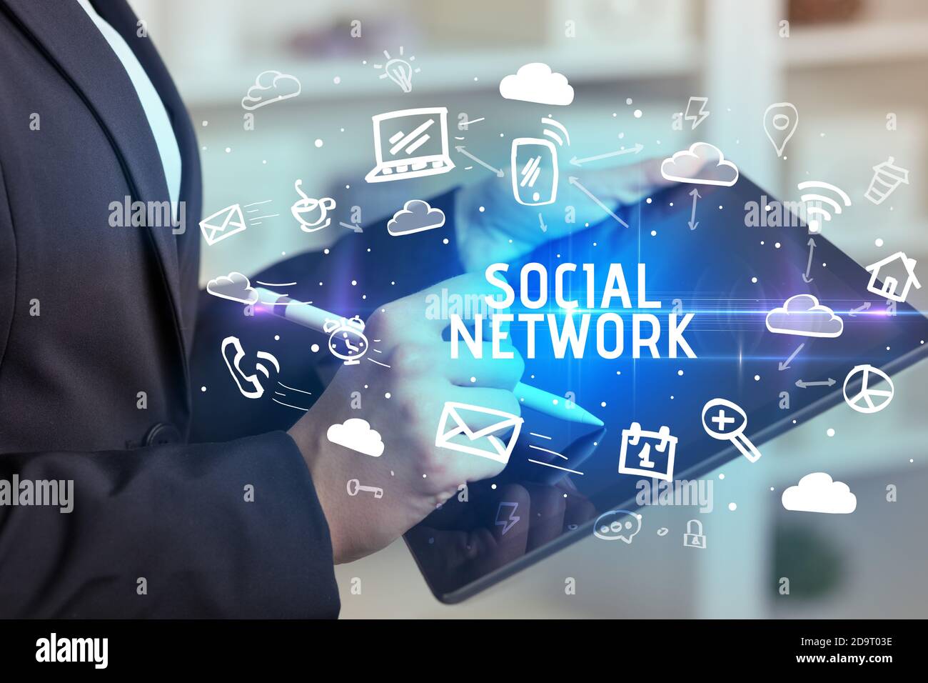 Close-up Of A Person Using Social Networking with SOCIAL NETWORK ...