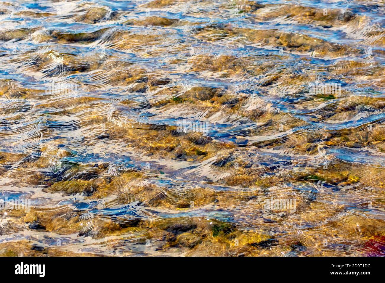An abstract image of the ripples created by the wind on the water's ...