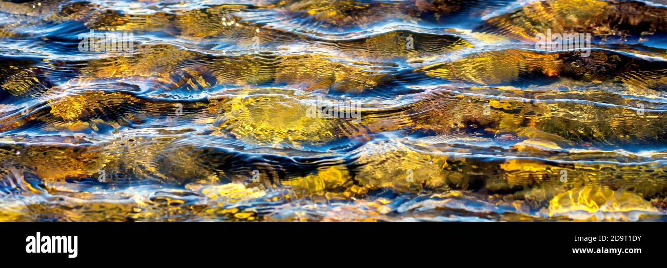 An abstract image created by the wind causing ripples on the surface of ...