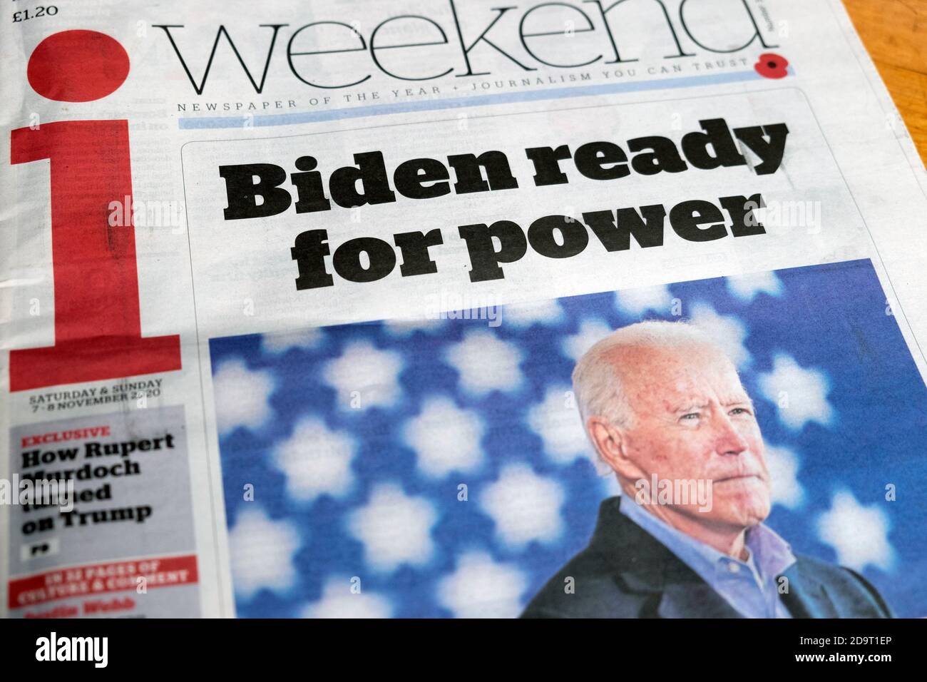 Joe "Biden ready for power" i newspaper headline 7 November 2020 the ...