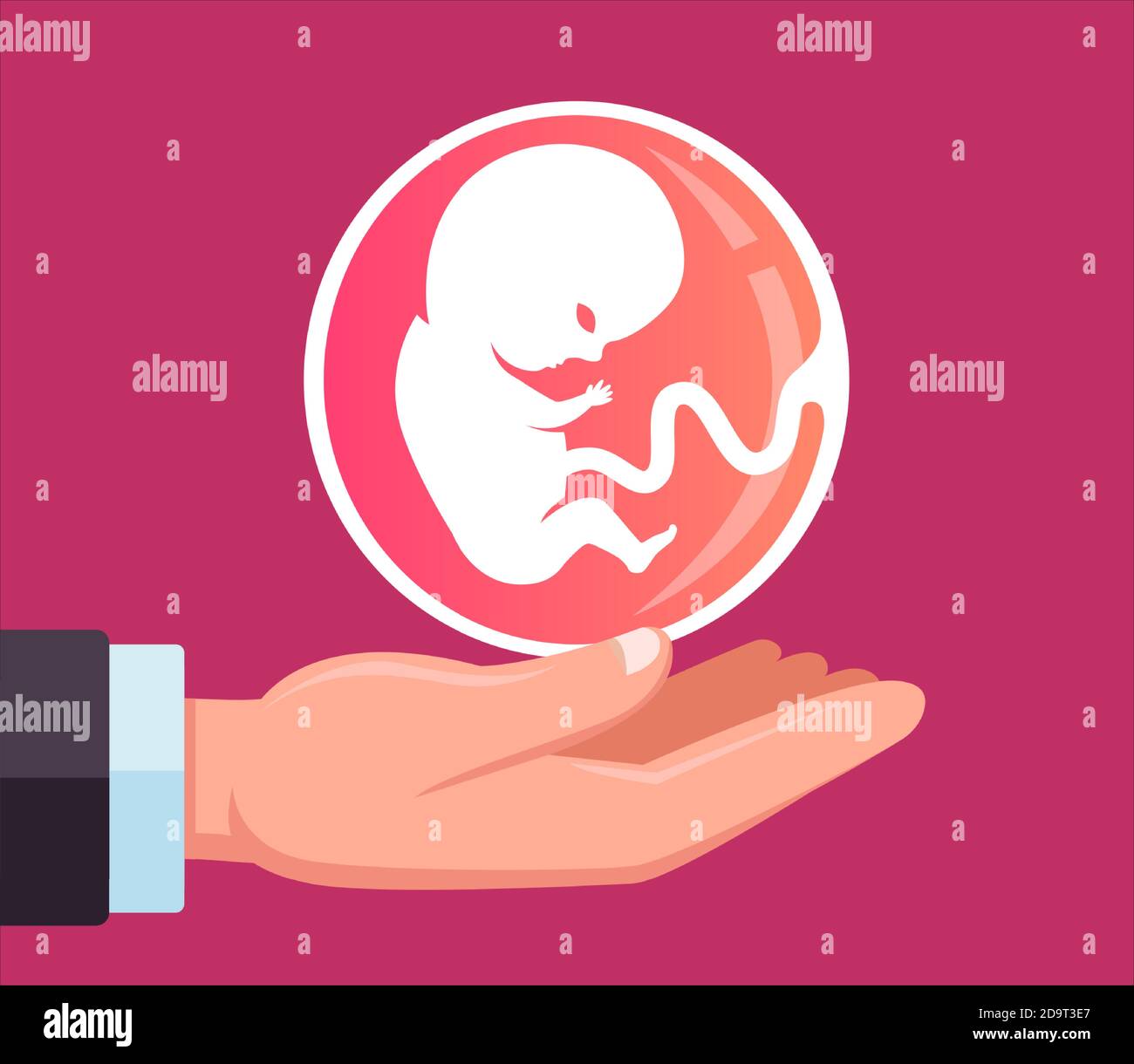 Human Embryo Artificial Insemination Of Woman Flat Vector