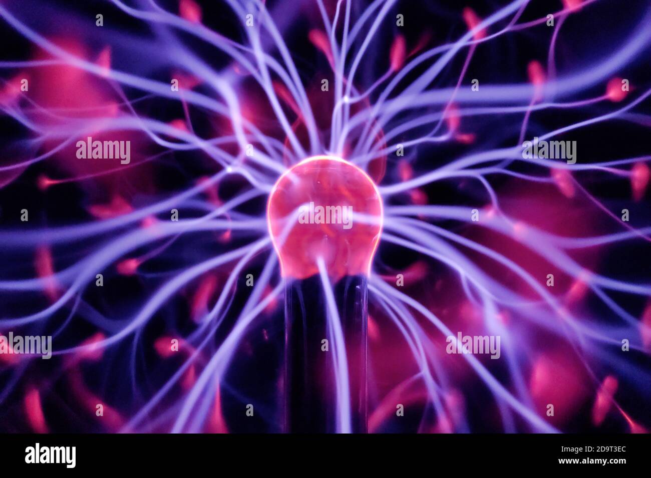 Close-up on the most beautiful light in physics, the plasma ball Stock ...