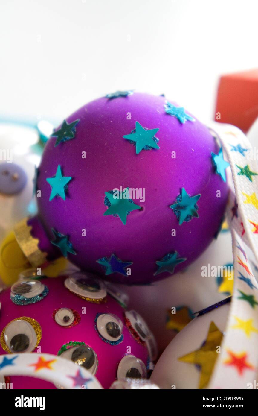 Christmas baubles UK USE ONLY/EMAIL TO CLEAR OTHER RIGHTS Stock Photo ...