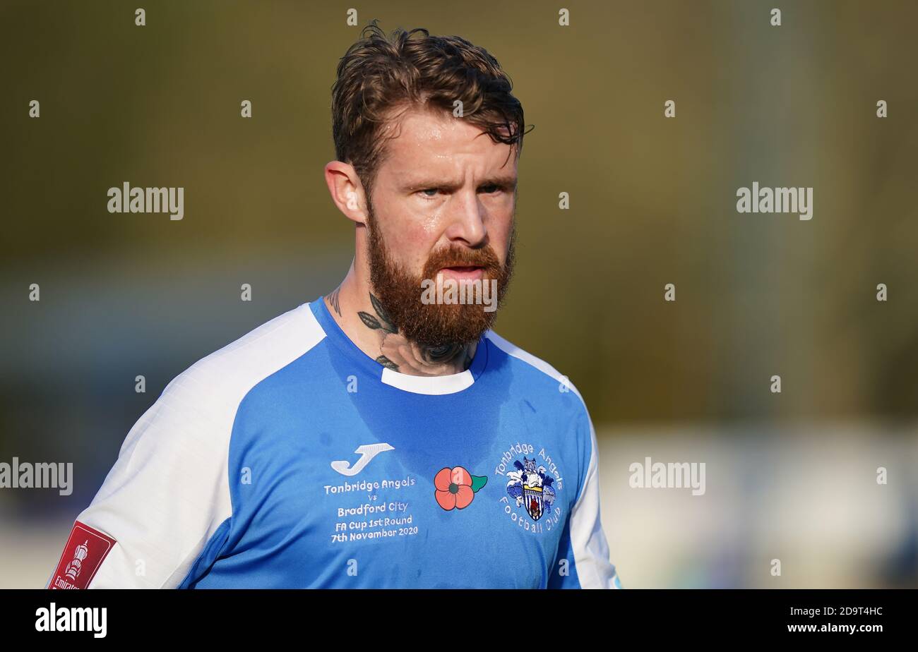 Tonbridge Angels' Tom Beere during the FA Cup first round match at ...
