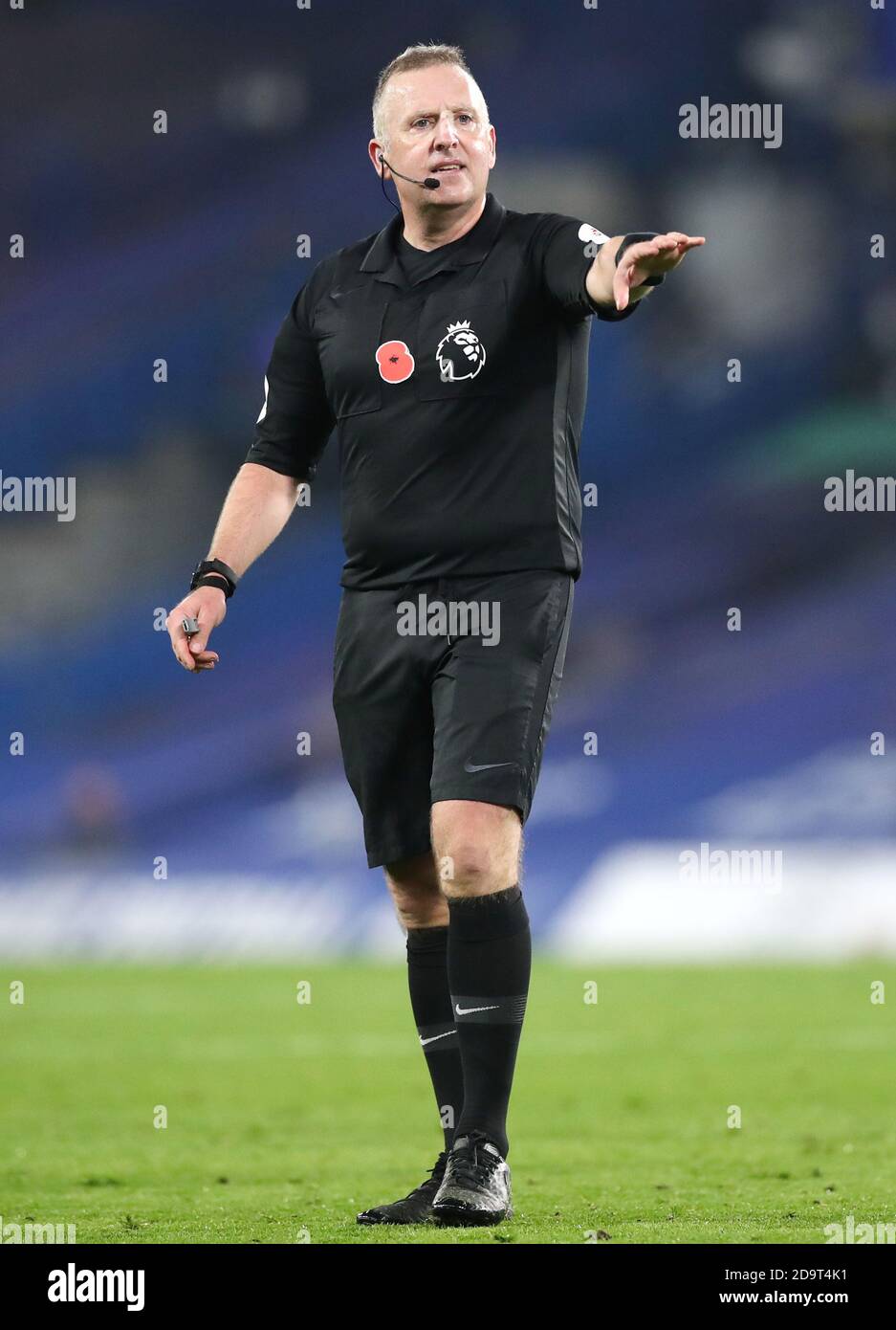 Match referee Jonathan Moss during the Premier League match at Stamford ...