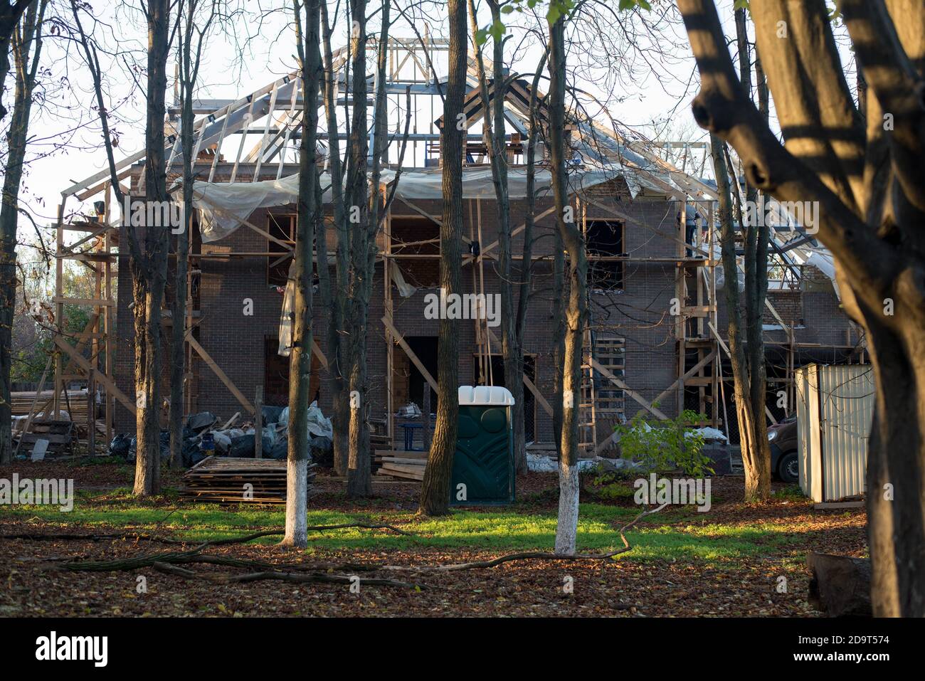 Private Residential House under Construction at forest Stock Photo - Alamy