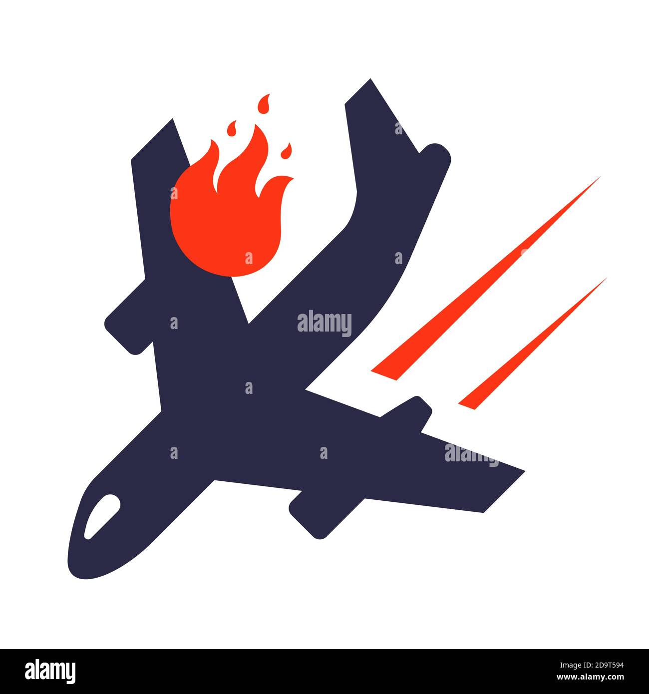 the plane icon falls due to an exploded engine. flames on the wing ...