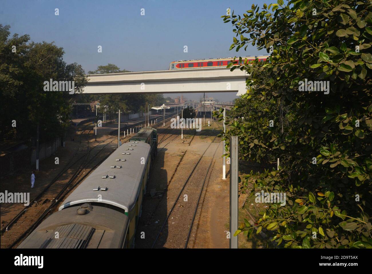 Pakistani people enjoying traveling in Orange Line Metro Train (OLMT ...