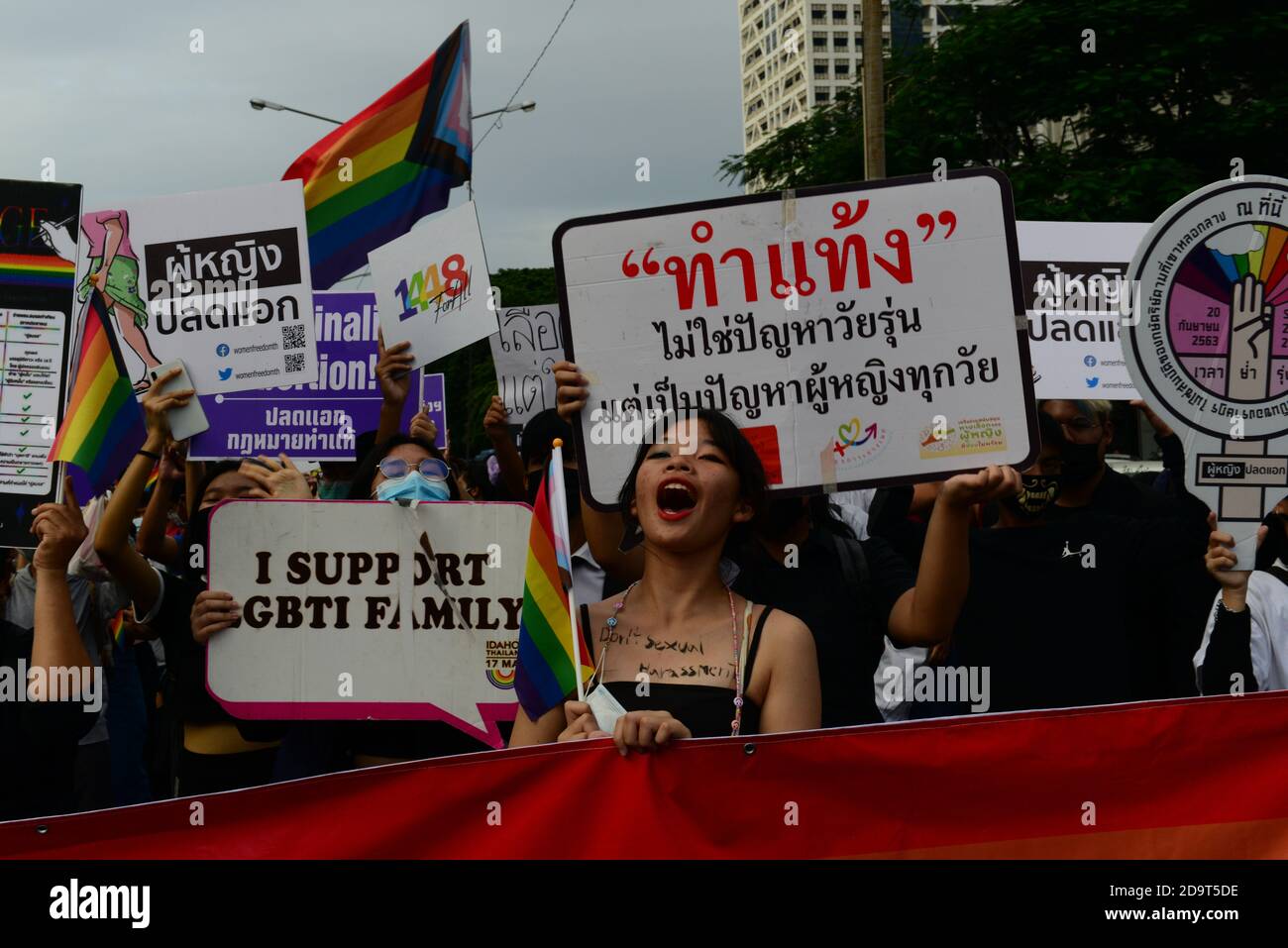 Bangkok, Thailand. 05th Feb, 2012. LGBTQ activists raise rainbow and ...