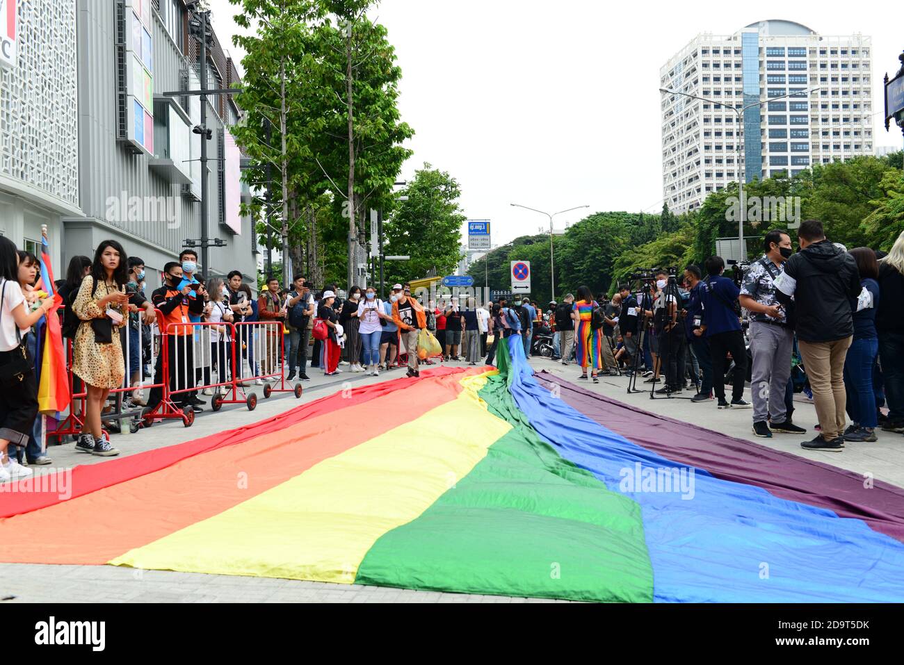 Bangkok, Thailand. 05th Feb, 2012. LGBTQ activists raise rainbow and ...