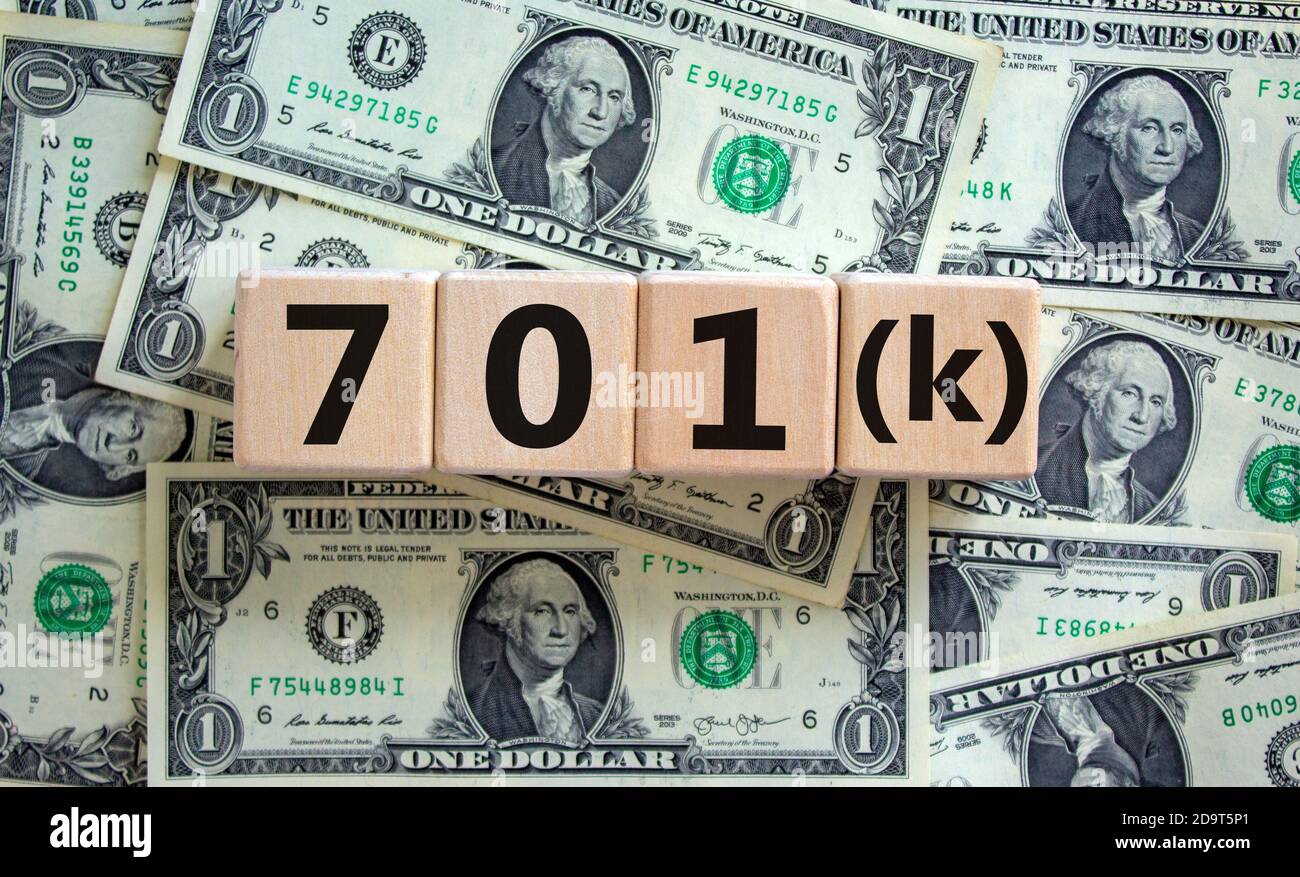 Concept text '7O1k' on cubes on a beautiful background from dollar ...