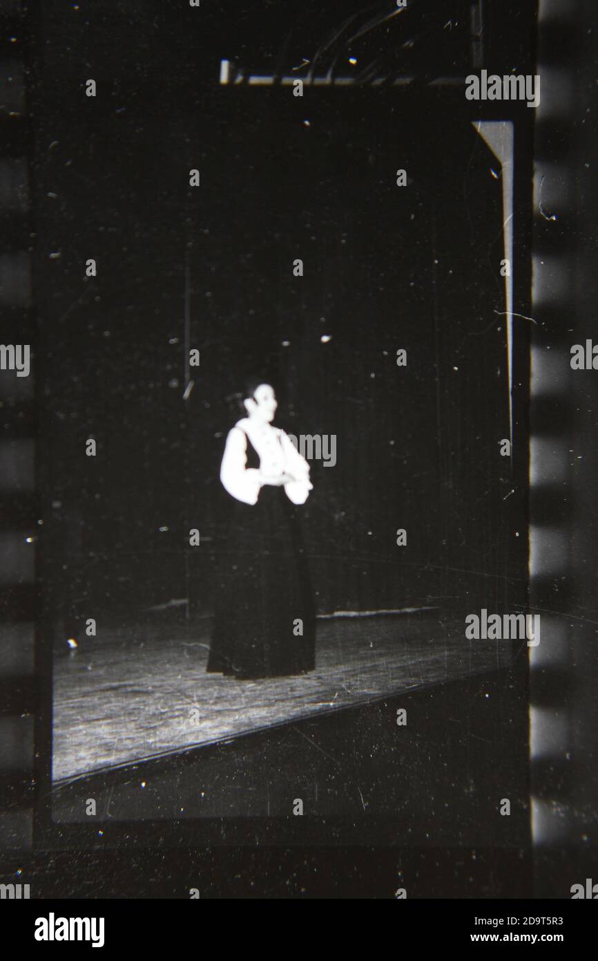 Fine 1970s vintage black and white photography of an on stage performance Stock Photo - Alamy