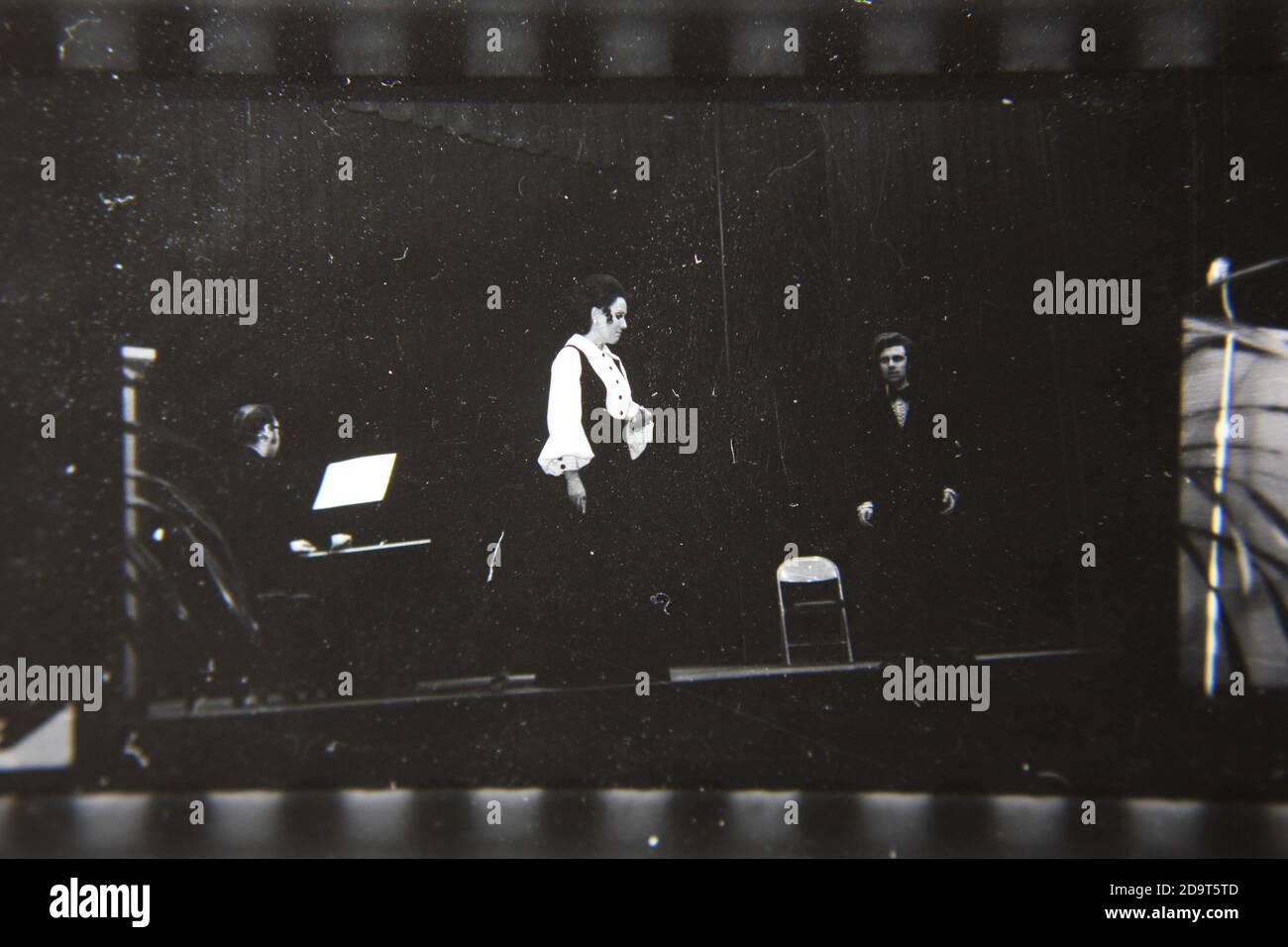 Fine 1970s vintage black and white photography of an on stage ...