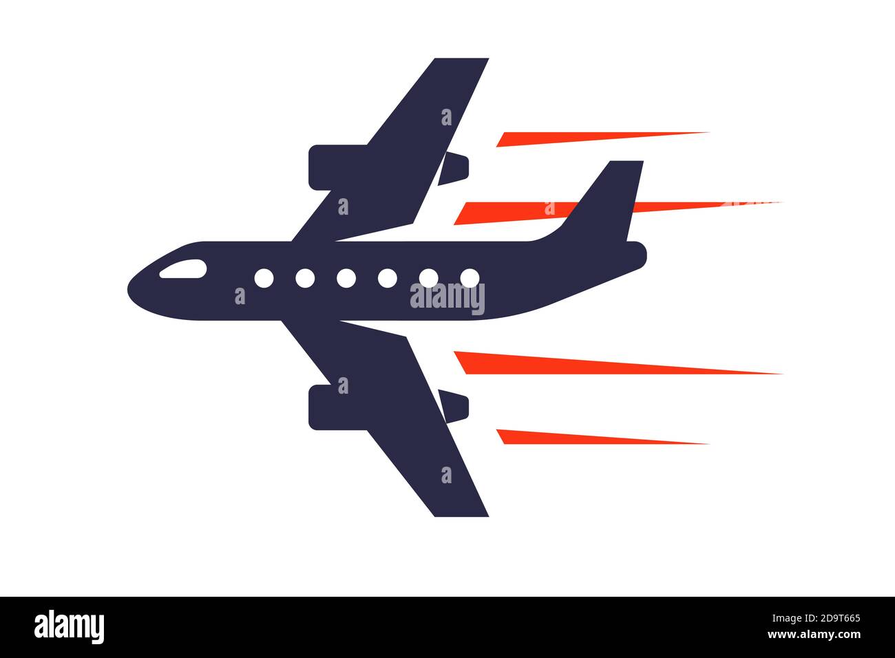 airplane carbon footprint icon. fly fast. flat vector illustration ...