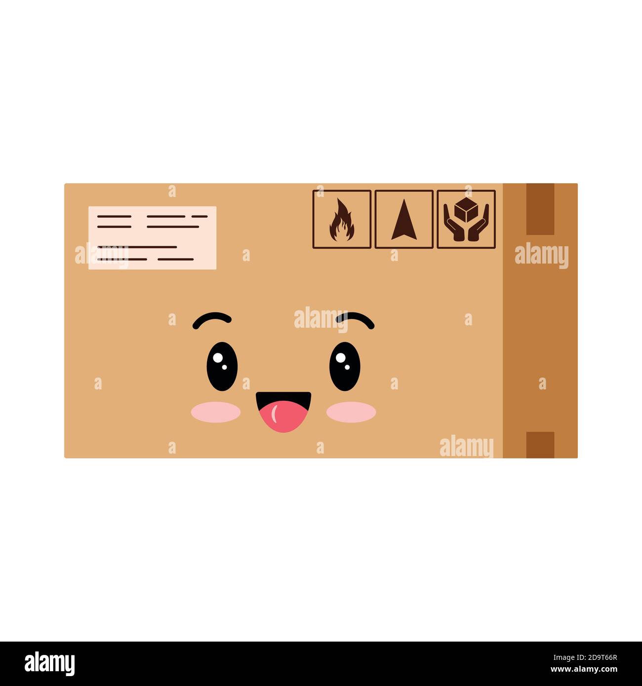 Happy courier parcel on Stock Vector Images - Alamy