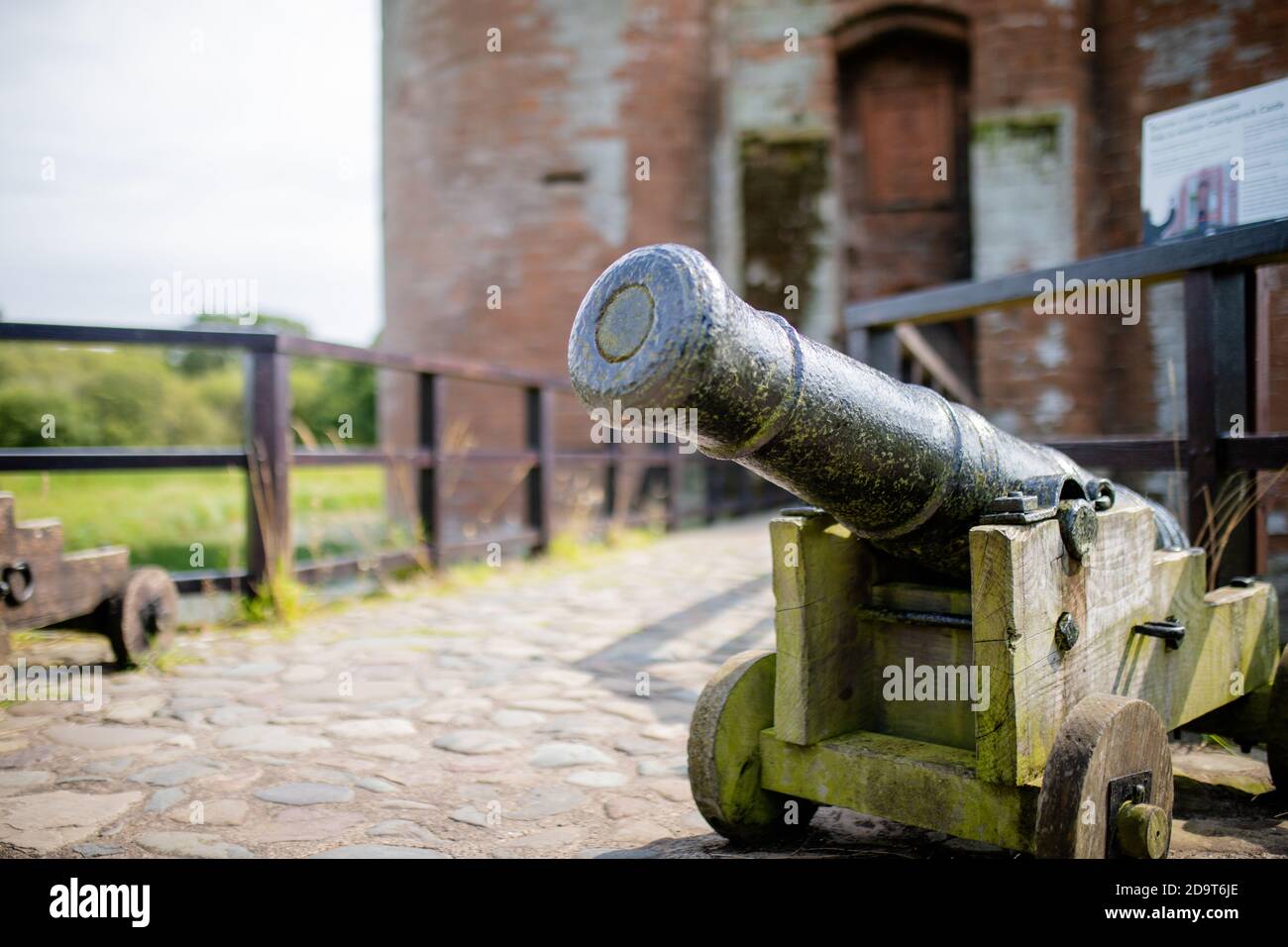 Old Cannon From the Caerlaverock, Ancient Scottish Fortress Stock Photo ...
