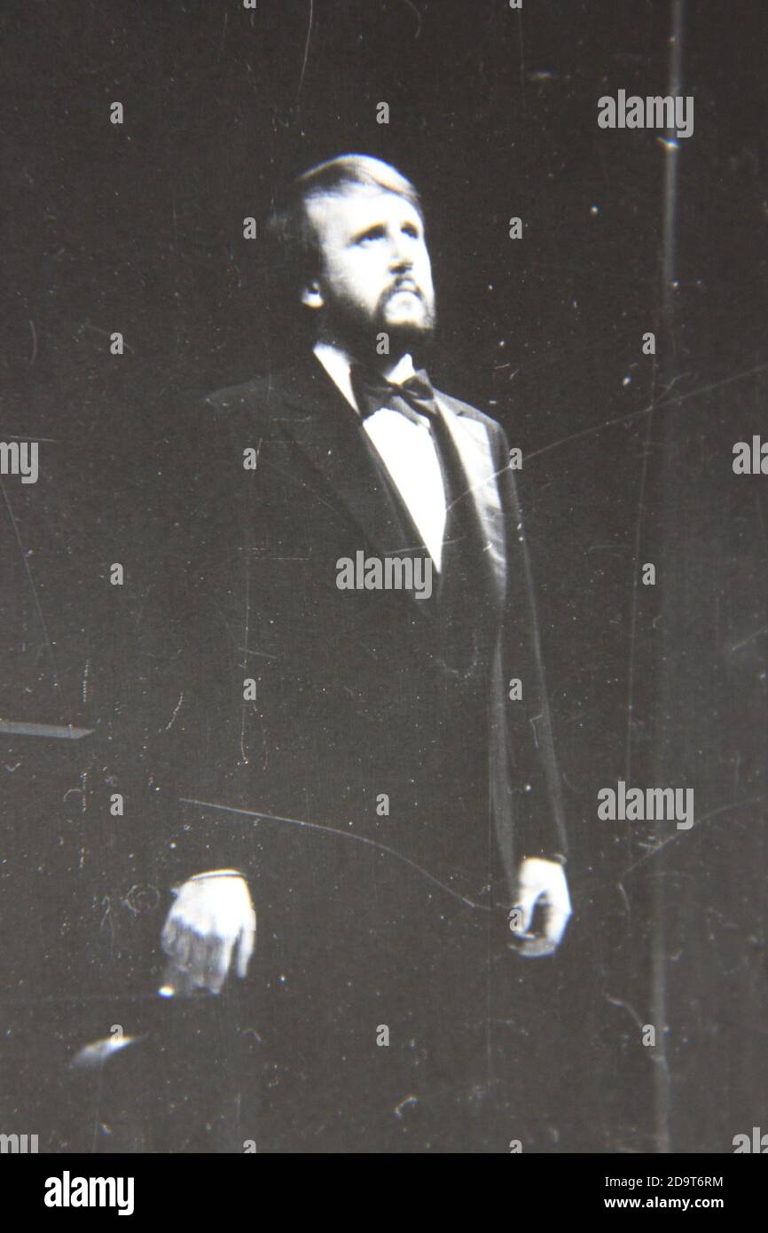 Fine 1970s vintage black and white photography of an on stage ...