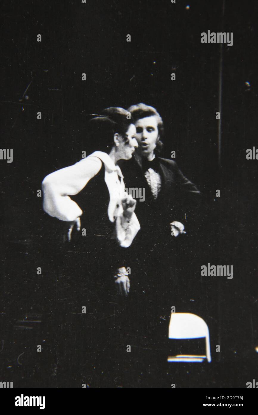 Fine 1970s vintage black and white photography of an on stage ...