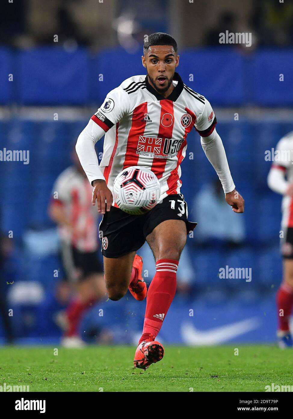Sheffield United's Max Lowe during the Premier League match at Stamford ...