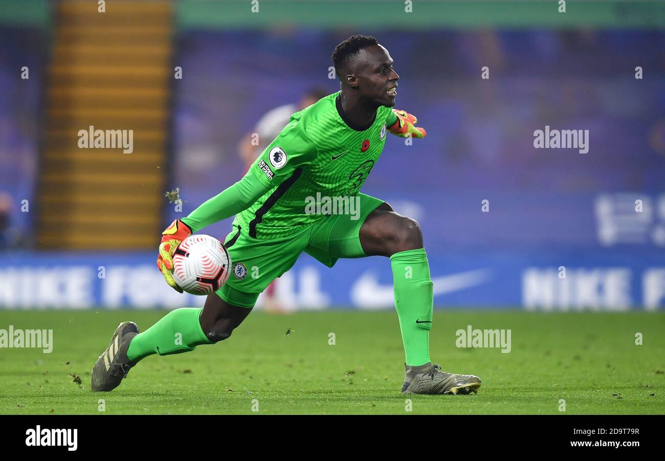 Chelsea goalkeeper Edouard Mendy during the Premier League match at ...