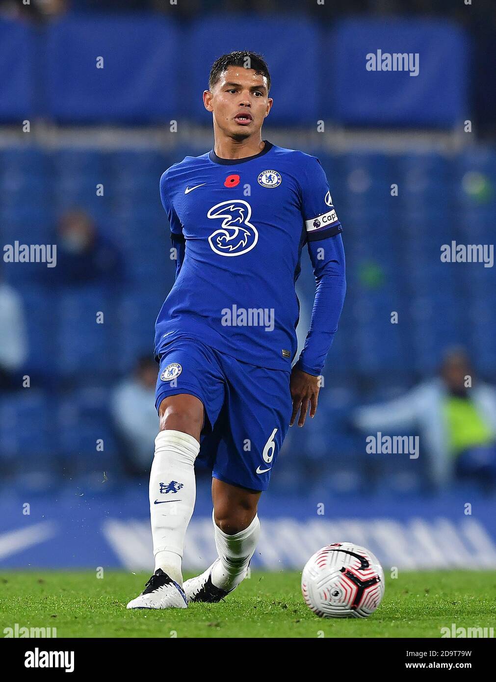 Chelsea's Thiago Silva during the Premier League match at Stamford ...