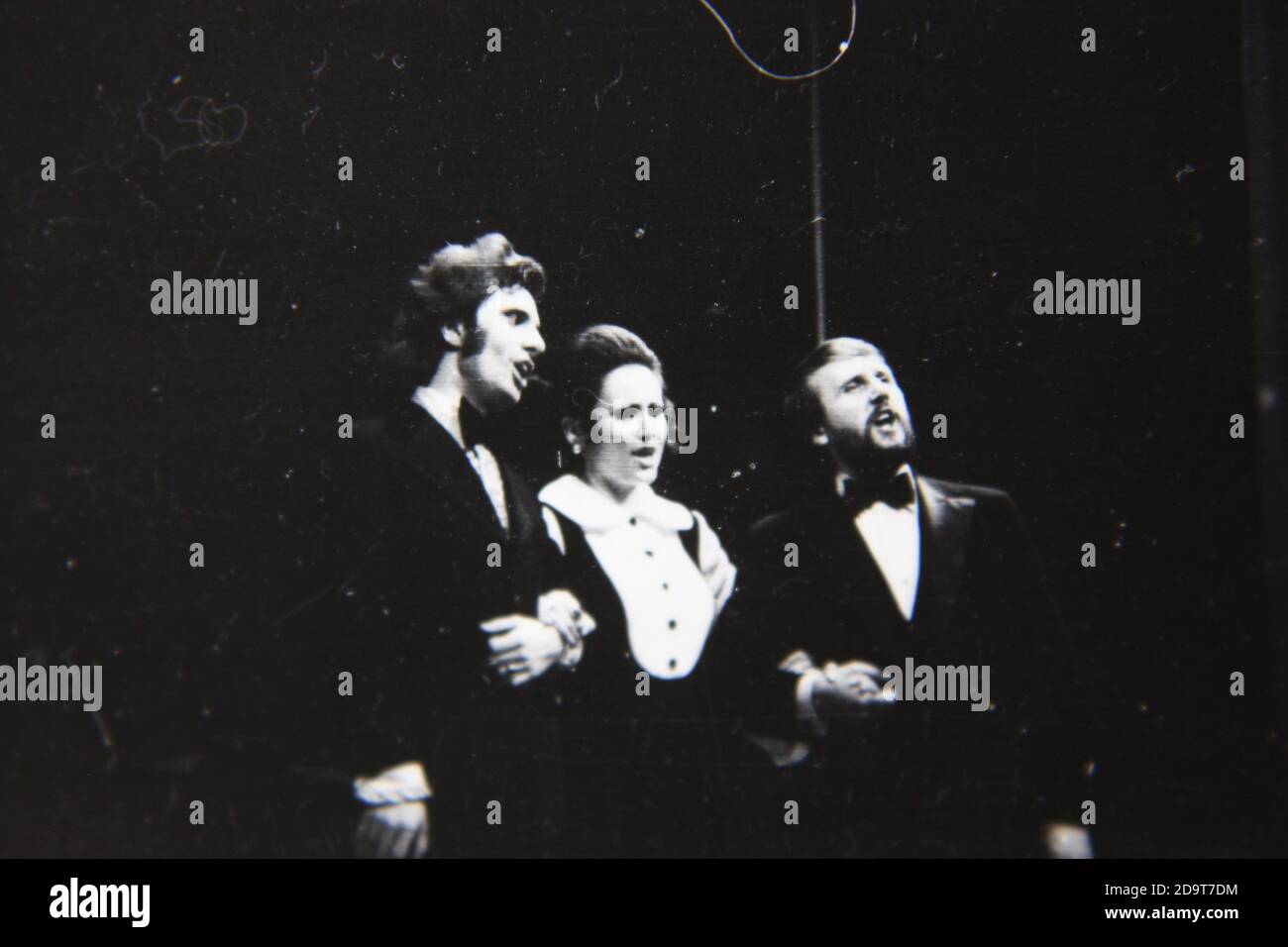 Fine 1970s vintage black and white photography of an on stage ...