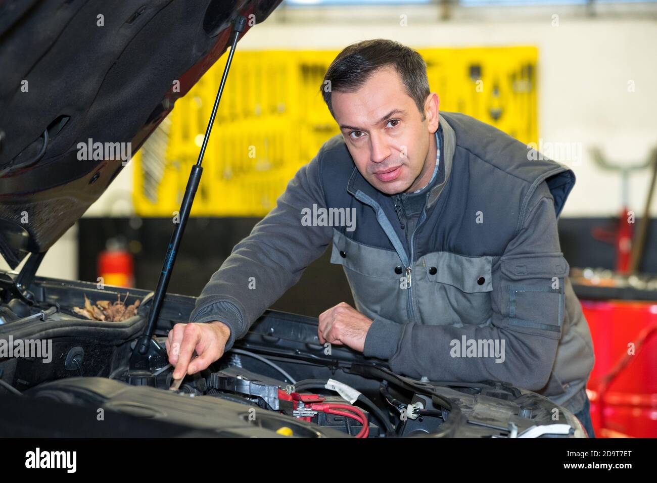 man working under the hood of a car Stock Photo - Alamy
