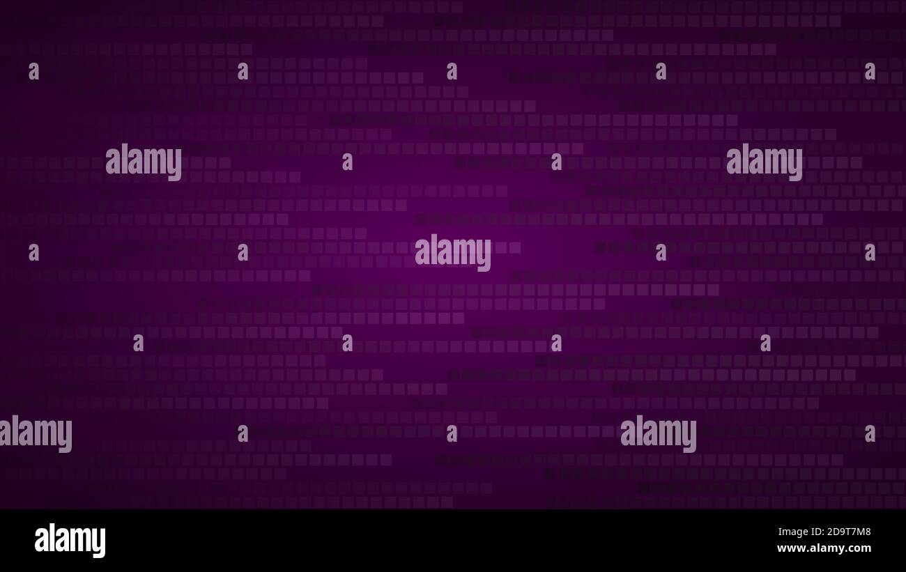 Abstract background of small squares or pixels in shades of dark purple ...