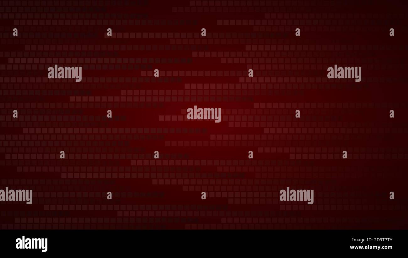 Abstract background of small squares or pixels in shades of dark red ...