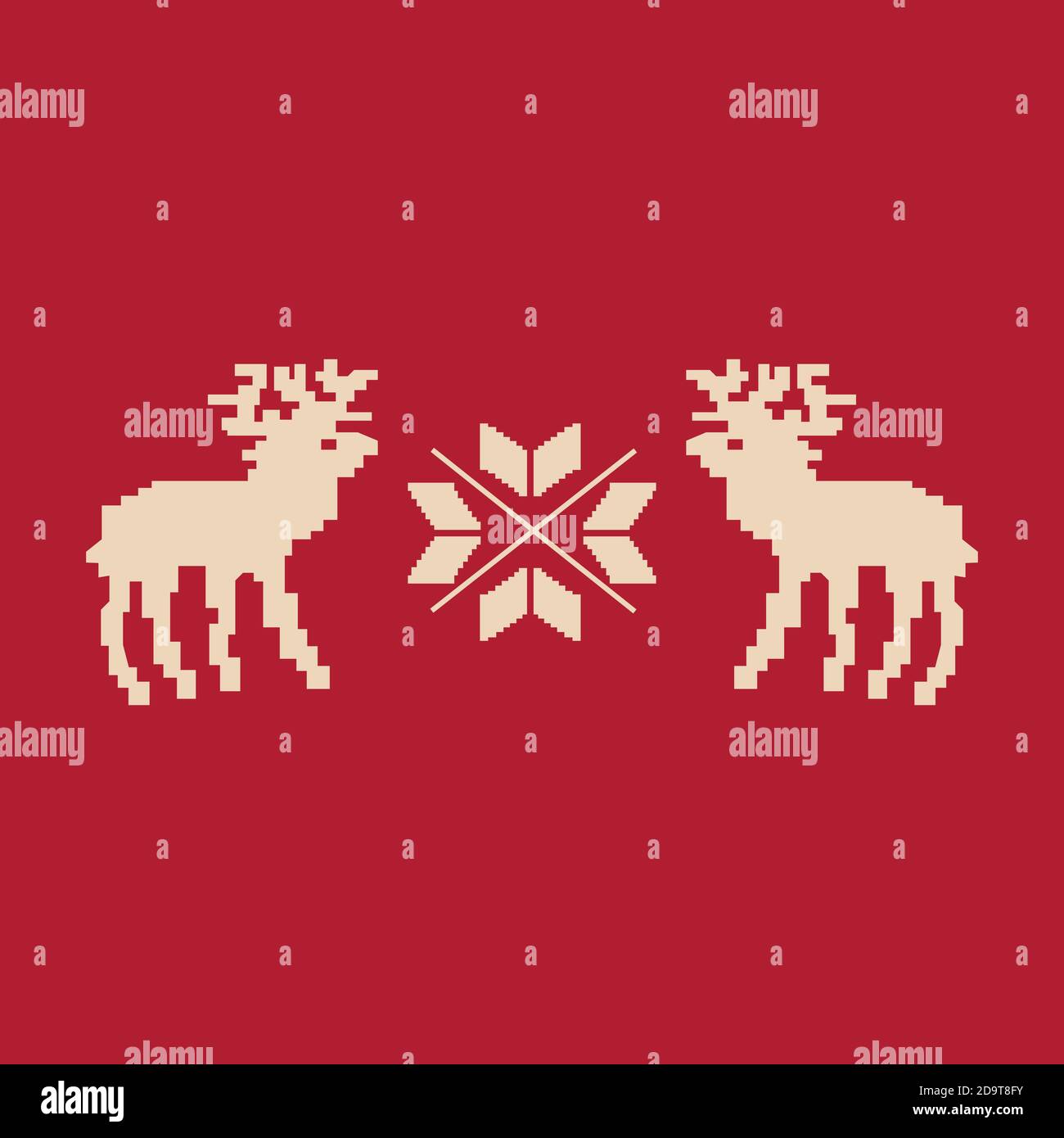 Pixel art christmas reindeer Stock Vector Images - Alamy