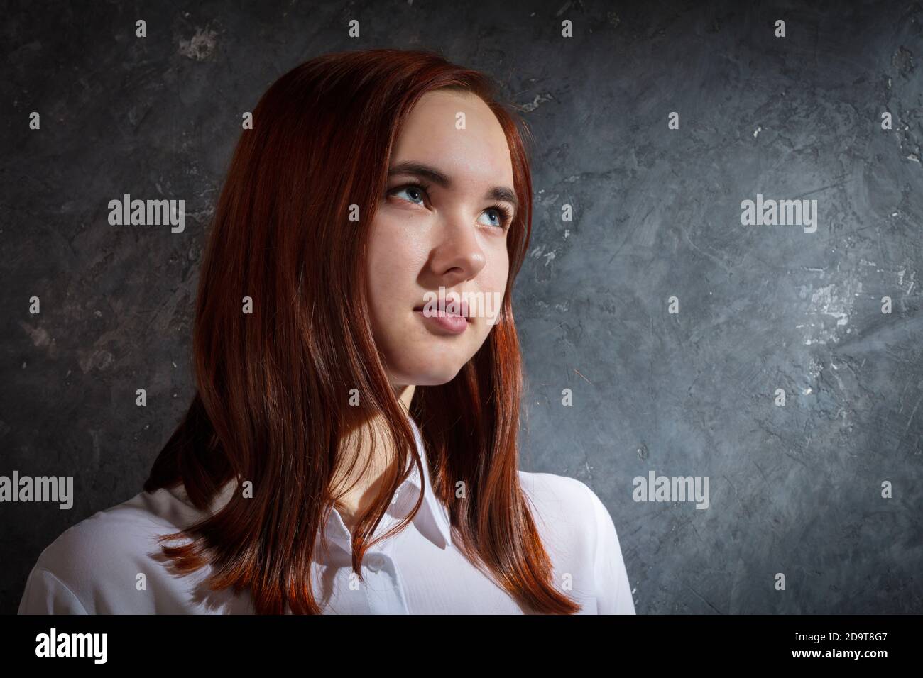 Beautiful teen girl studio portrait Stock Photo - Alamy