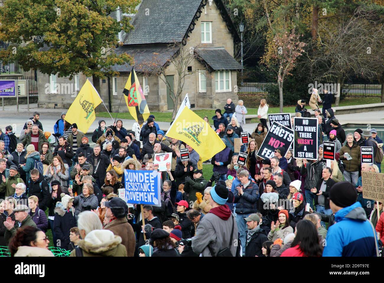 Crowd of Protesters Waving Flags and Placards With Slogans at an Anti ...