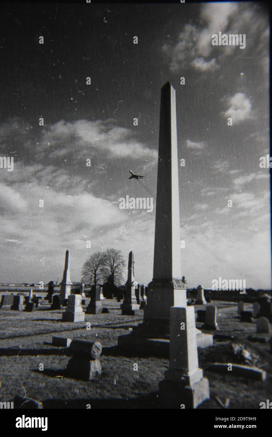 Fine 1970s vintage black and white photography of a cemetery full of ...