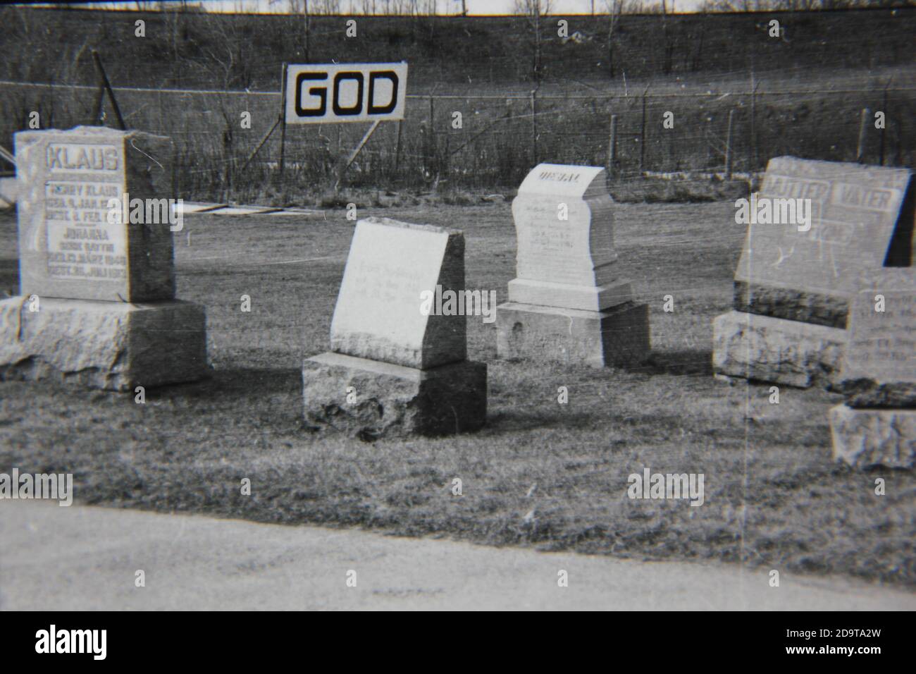 Fine 1970s vintage black and white photography of a cemetery full of ...