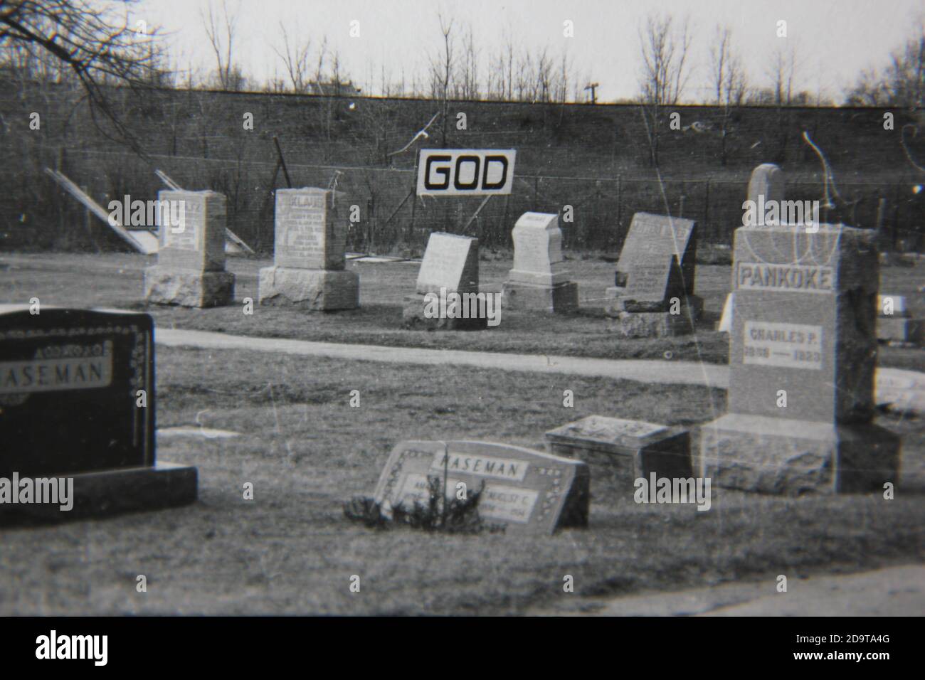 Fine 1970s vintage black and white photography of a cemetery full of ...